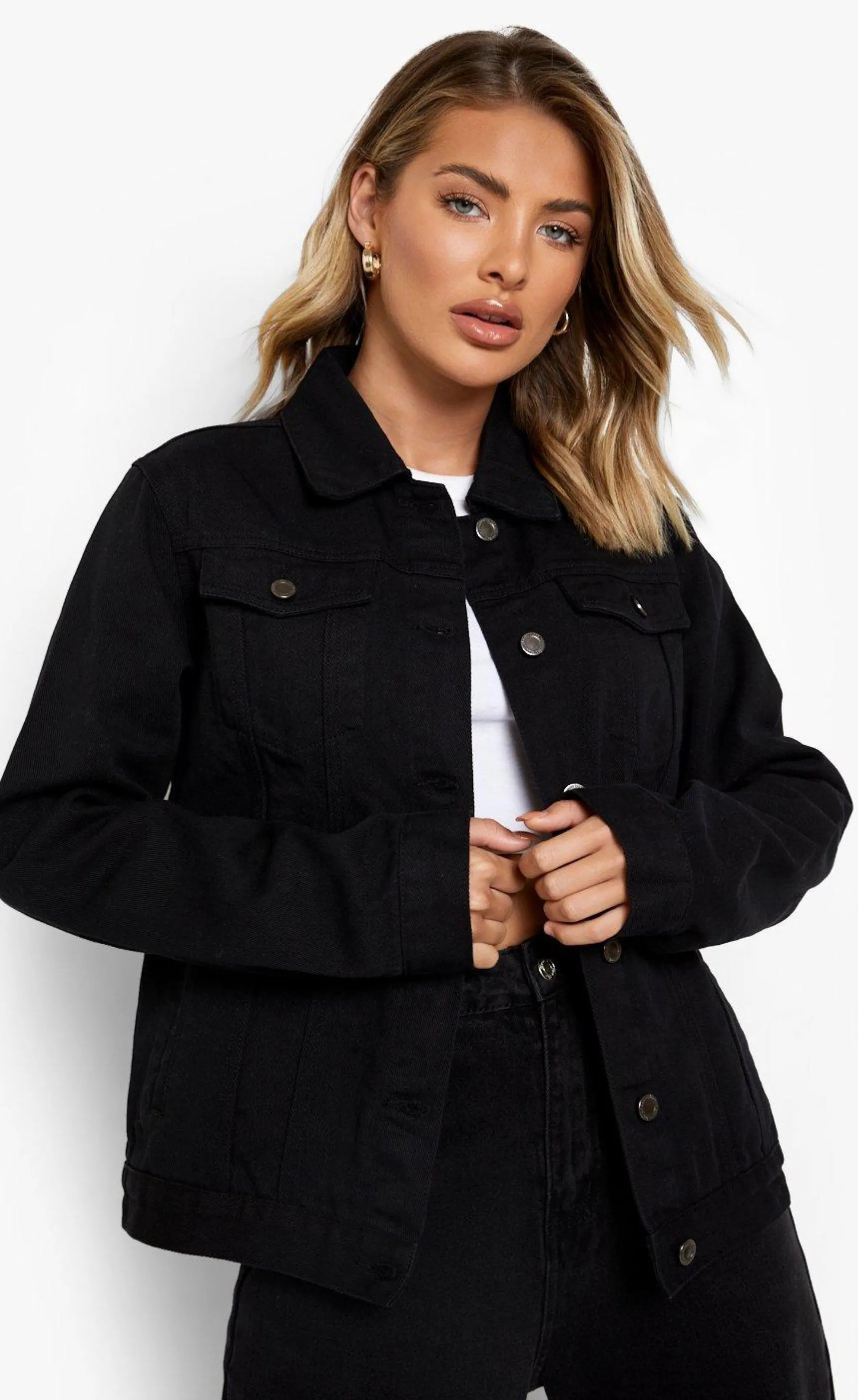 hm pure black denim jacket – Denim600
